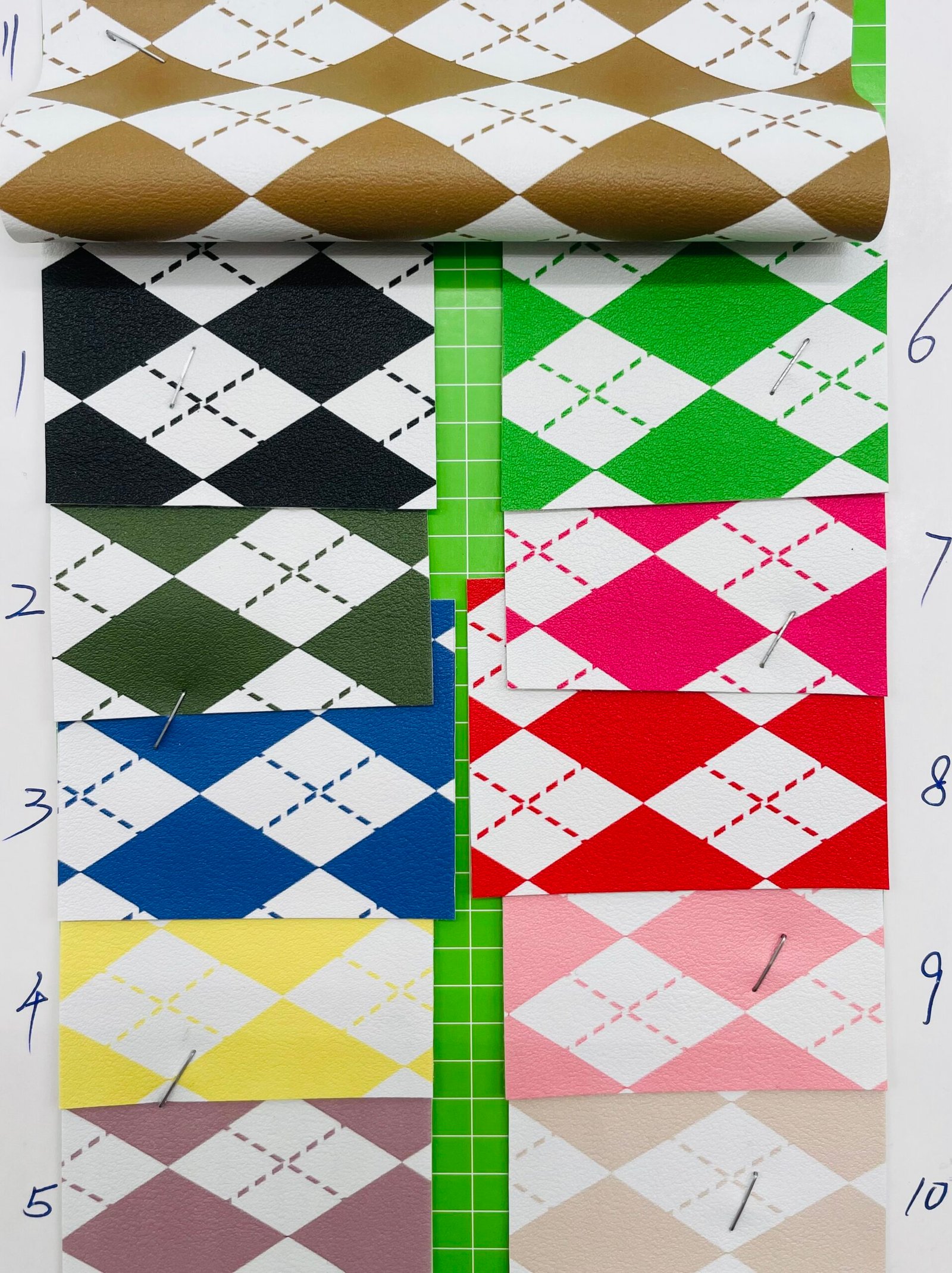 Diamond Pattern Print Faux Leather - Chunky Glitter Sheets Custom Print ...